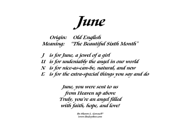 Meaning of June - LindseyBoo