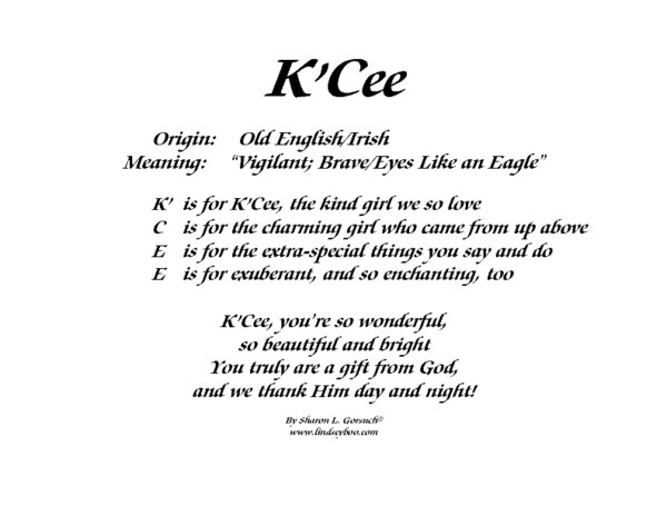 Meaning of K'Cee - LindseyBoo