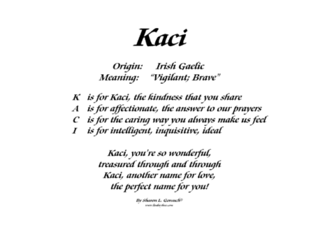 Meaning of Kaci - LindseyBoo