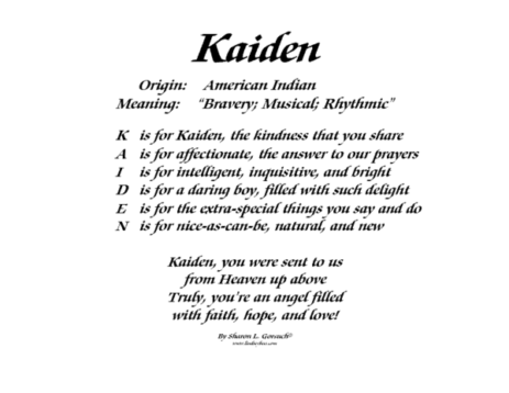 Meaning of Kaiden - LindseyBoo