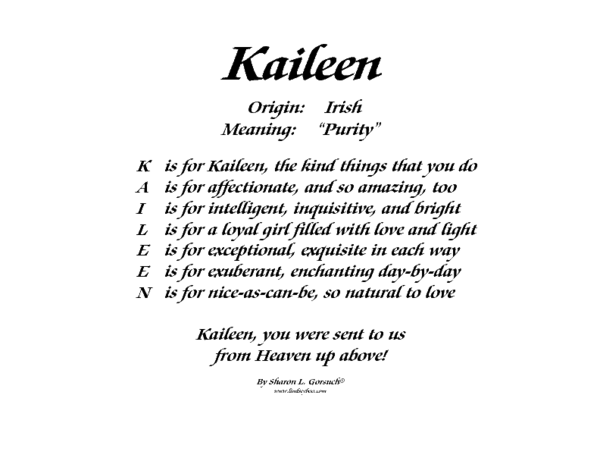 Meaning of Kaileen - LindseyBoo