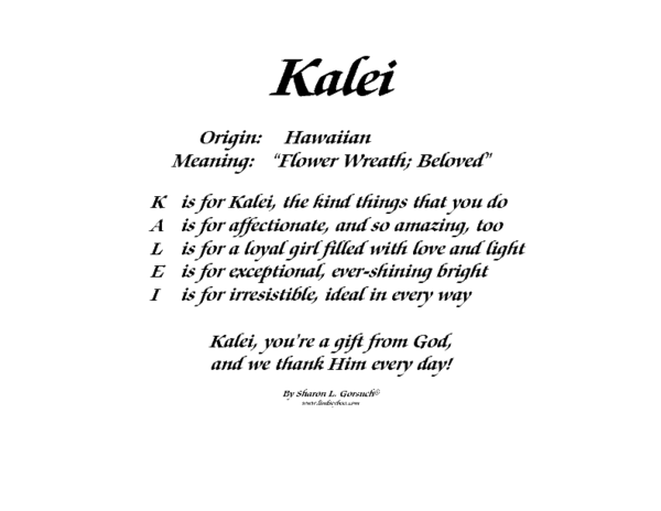 Meaning of Kalei - LindseyBoo