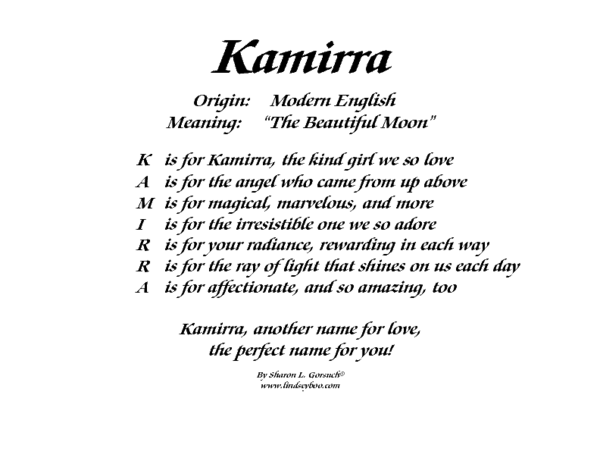 Meaning of Kamirra - LindseyBoo