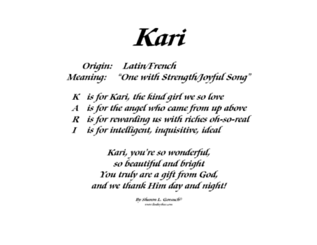 Meaning of Kari - LindseyBoo