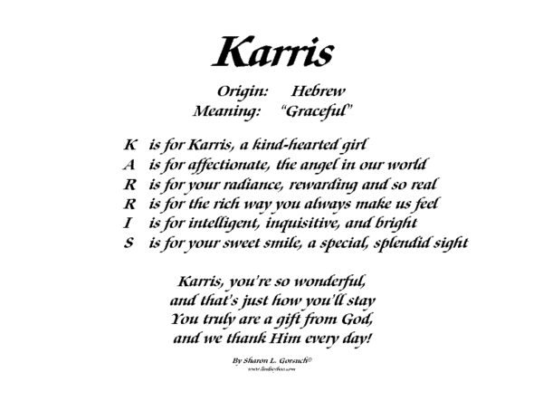Meaning of Karris - LindseyBoo