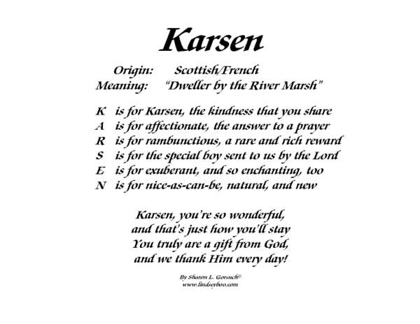 Meaning of Karsen - LindseyBoo