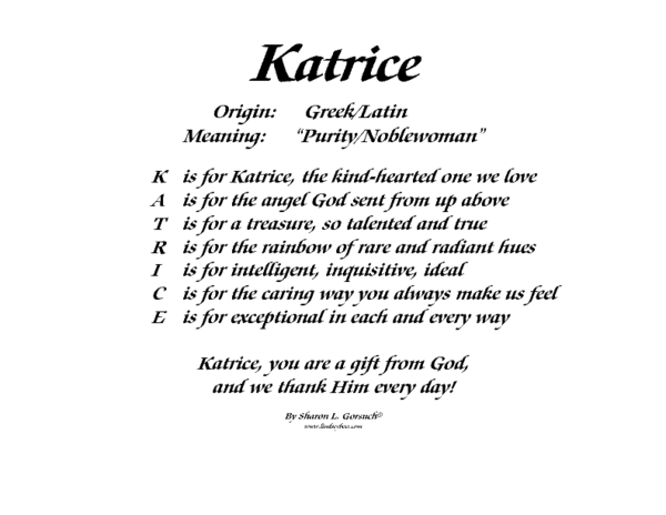Meaning of Katrice - LindseyBoo
