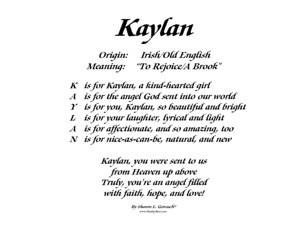 Meaning of Kaylan - LindseyBoo
