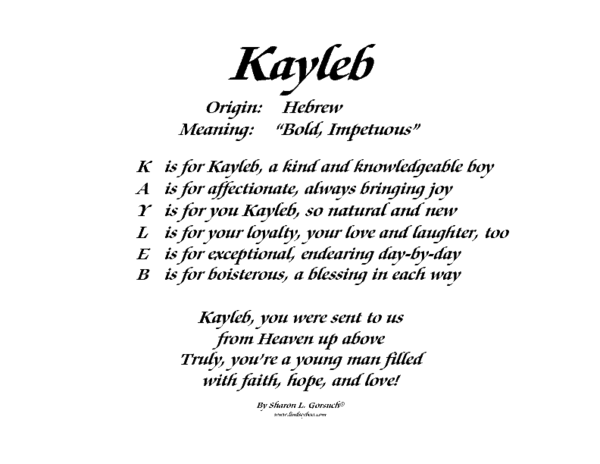 Meaning of Kayleb - LindseyBoo