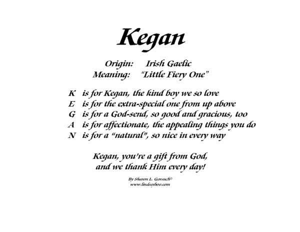 Meaning of Kegan - LindseyBoo