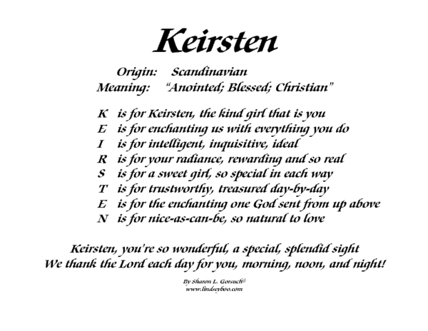 Meaning of Keirsten - LindseyBoo