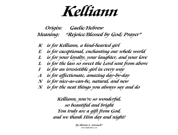 Meaning of Kelliann - LindseyBoo