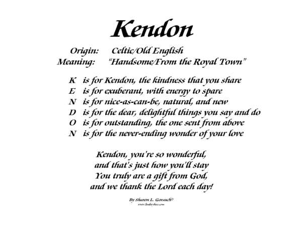 Meaning of Kendon - LindseyBoo