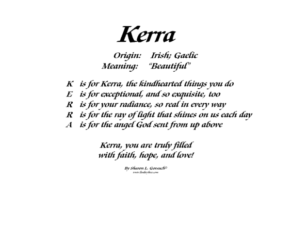 Meaning of Kerra - LindseyBoo