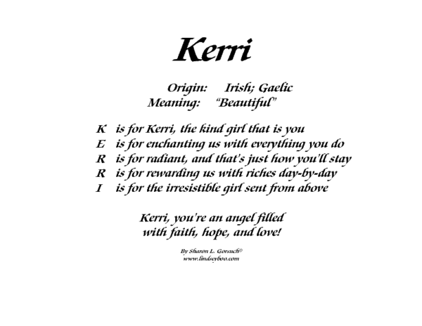 Meaning of Kerri - LindseyBoo