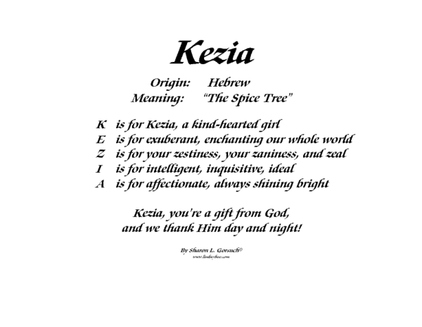 Meaning of Kezia - LindseyBoo
