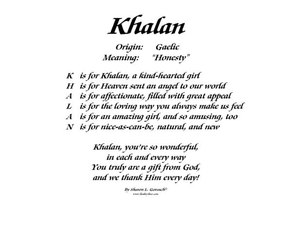 Meaning of Khalan - LindseyBoo