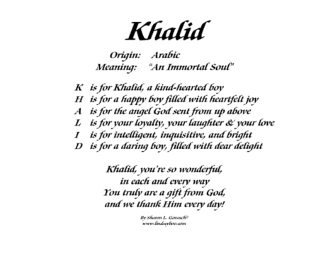 Meaning of Khalid - LindseyBoo