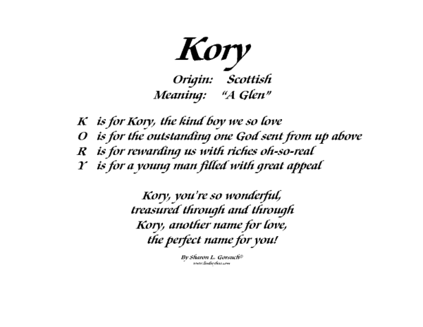 Meaning of Kory - LindseyBoo