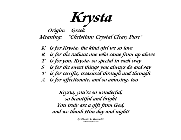 Meaning of Krysta - LindseyBoo