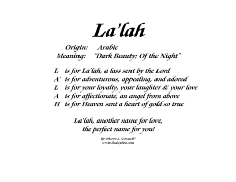 Meaning of La'lah - LindseyBoo