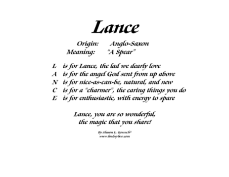 Meaning of Lance - LindseyBoo