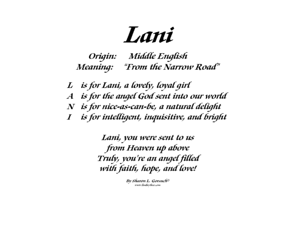 Meaning of Lani - LindseyBoo