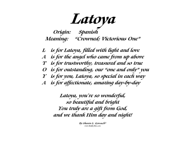 Meaning of Latoya - LindseyBoo