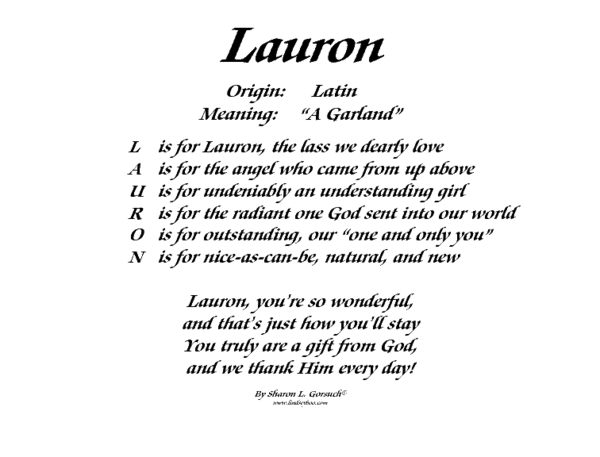 Meaning of Lauron - LindseyBoo