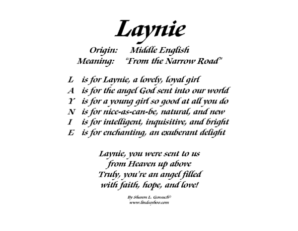 Meaning of Laynie - LindseyBoo