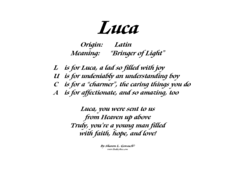 Meaning of Luca - LindseyBoo