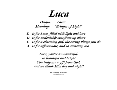 Meaning of Luca - LindseyBoo