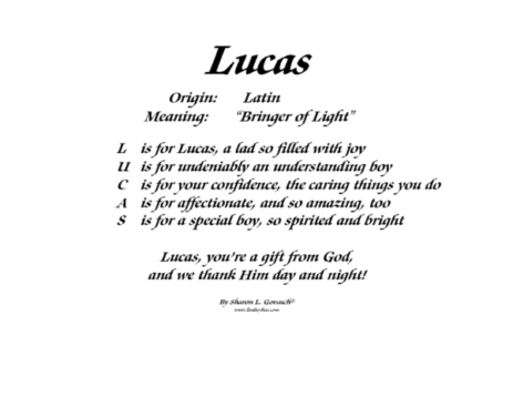 Meaning of Lucas - LindseyBoo