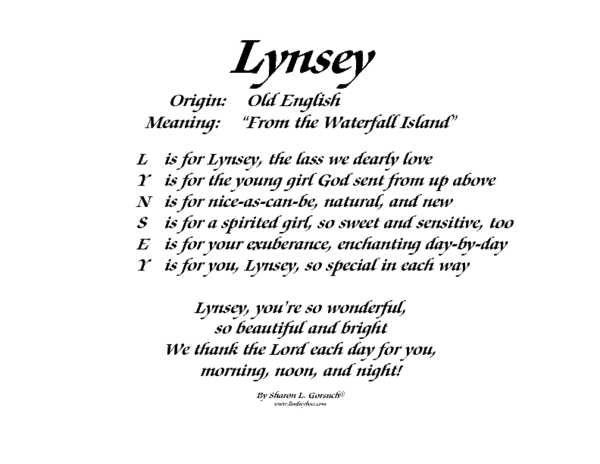 Meaning of Lynsey - LindseyBoo