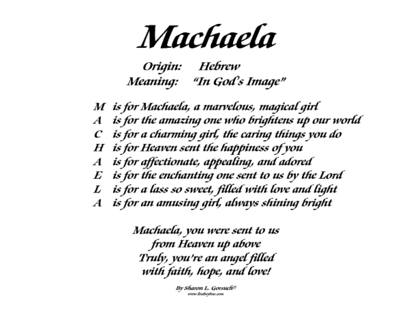 Meaning of Machaela - LindseyBoo