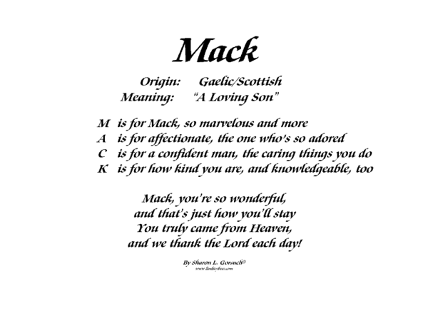 Meaning of Mack - LindseyBoo