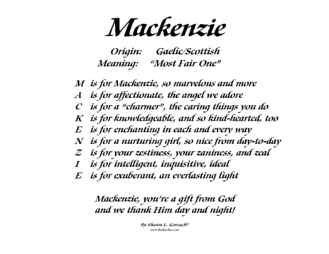 Meaning of MacKenzie - LindseyBoo