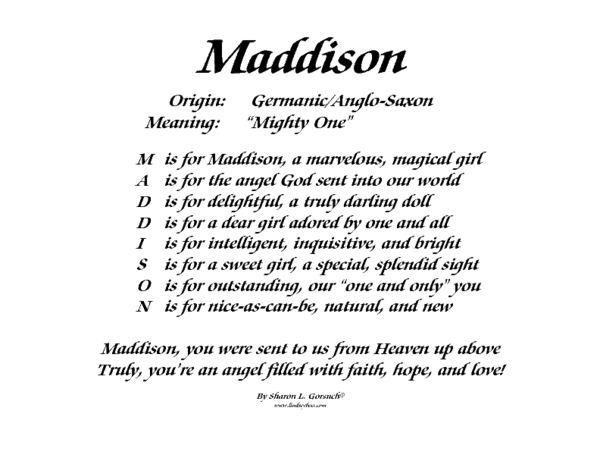 Meaning of Maddison - LindseyBoo