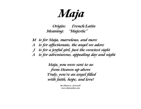 Meaning of Maja - LindseyBoo