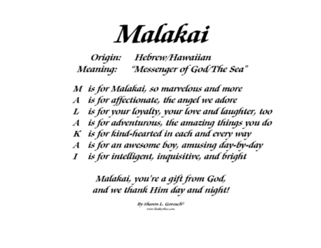 Meaning of Malakai - LindseyBoo