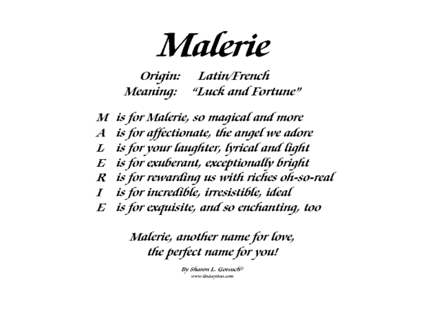 Meaning of Malerie - LindseyBoo
