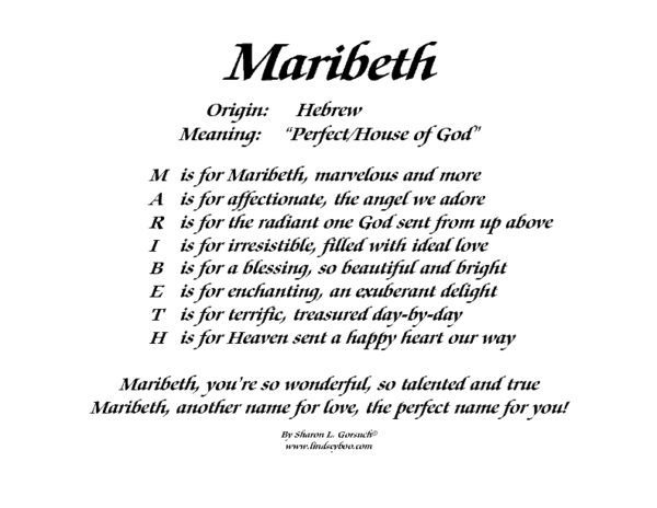 Meaning of Maribeth - LindseyBoo