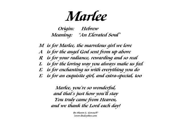 Meaning of Marlee - LindseyBoo
