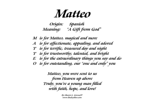 Meaning of Matteo - LindseyBoo