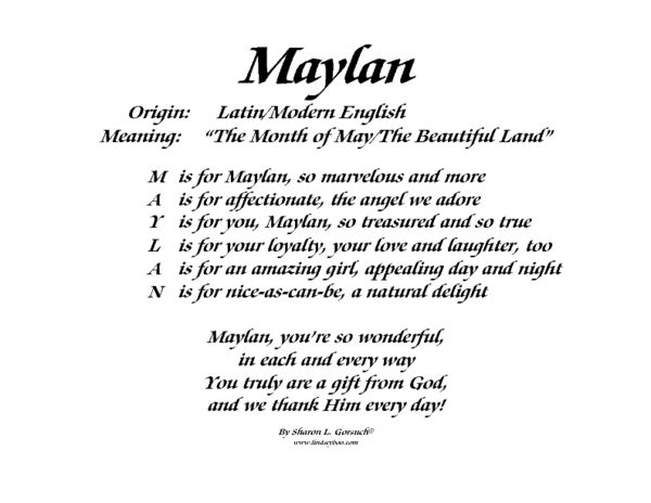 Meaning of Maylan - LindseyBoo