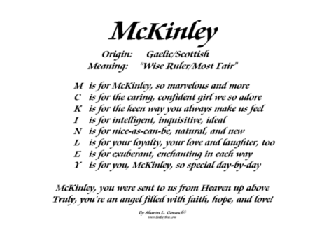 Meaning of McKinley - LindseyBoo