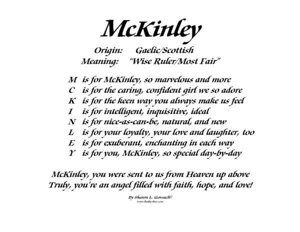 Meaning of McKinley - LindseyBoo