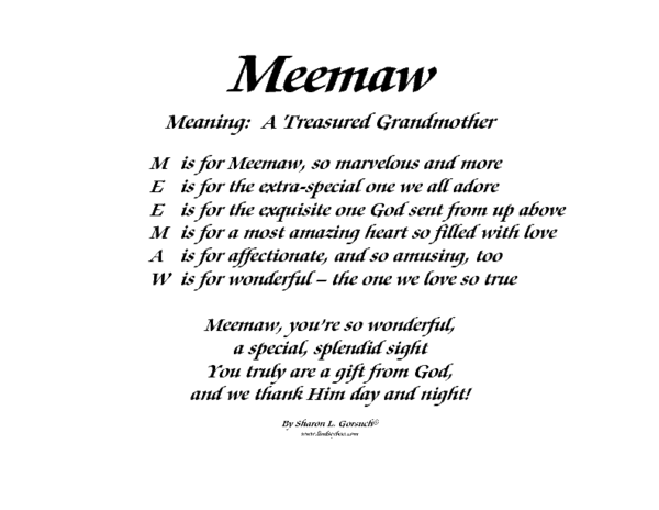 Meaning of Meemaw - LindseyBoo