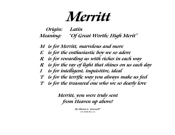 Meaning of Merritt - LindseyBoo