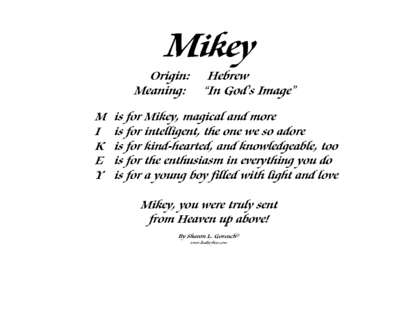 Meaning of Mikey - LindseyBoo
